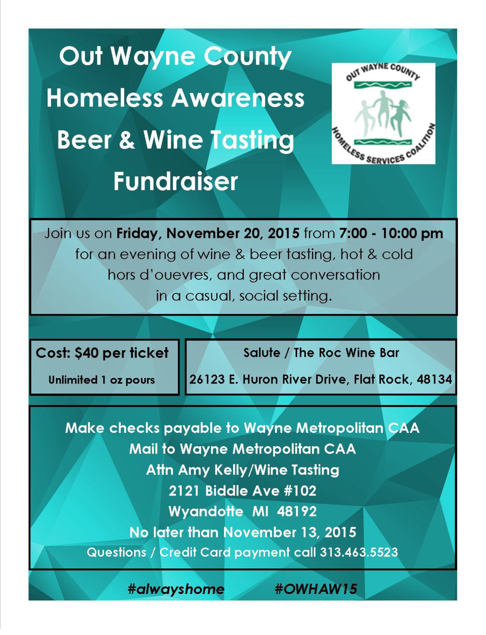 Out Wayne County Homeless Awareness Beer & Wine Tasting Fundraiser ...